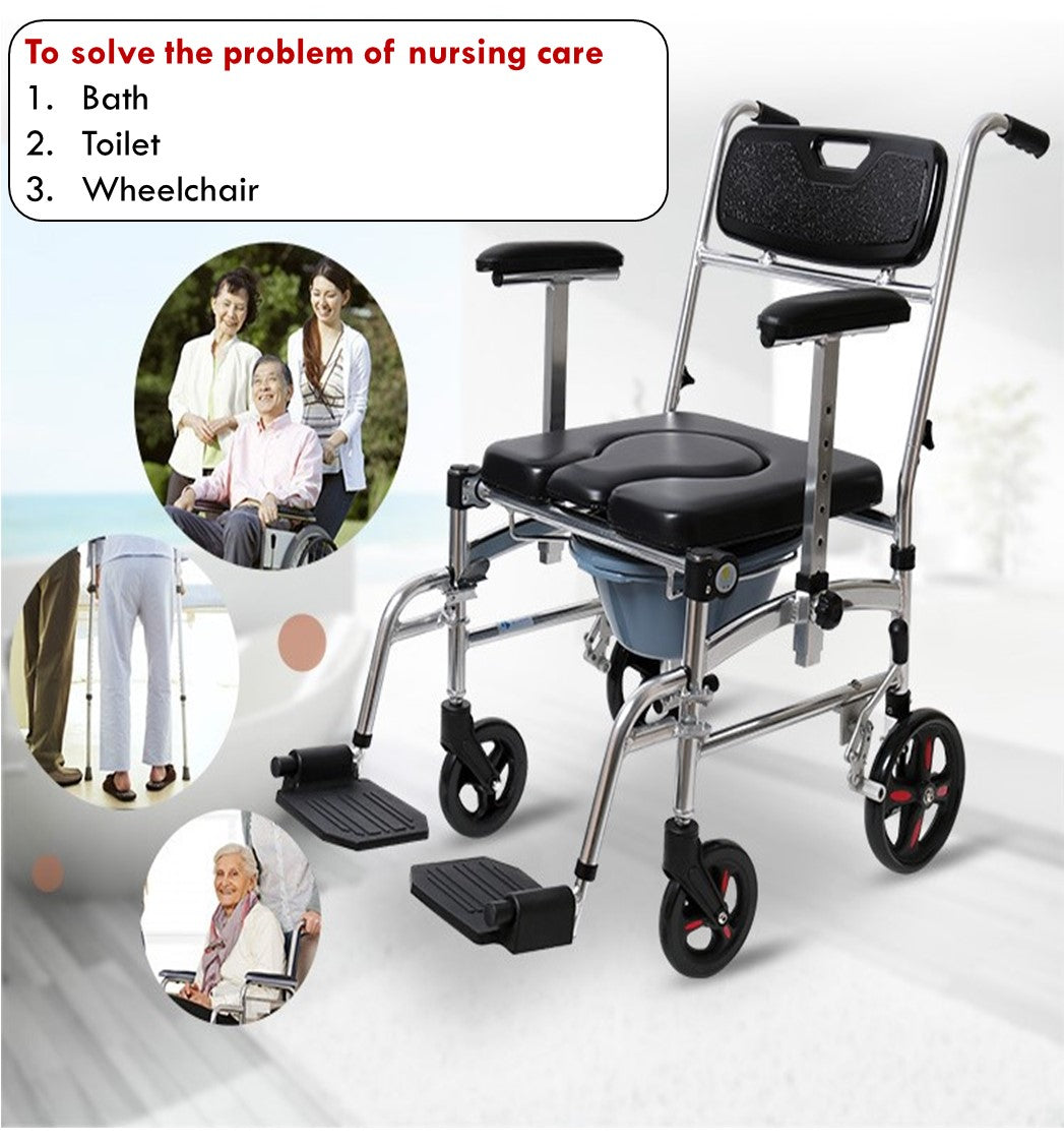 Foldable Commode Chair with Detachable Armrests – TheCaringHut